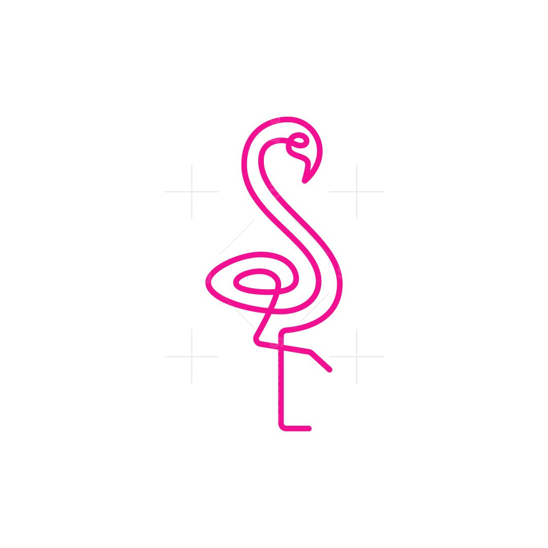 Continuous Line Flamingo Logo | Scalebranding