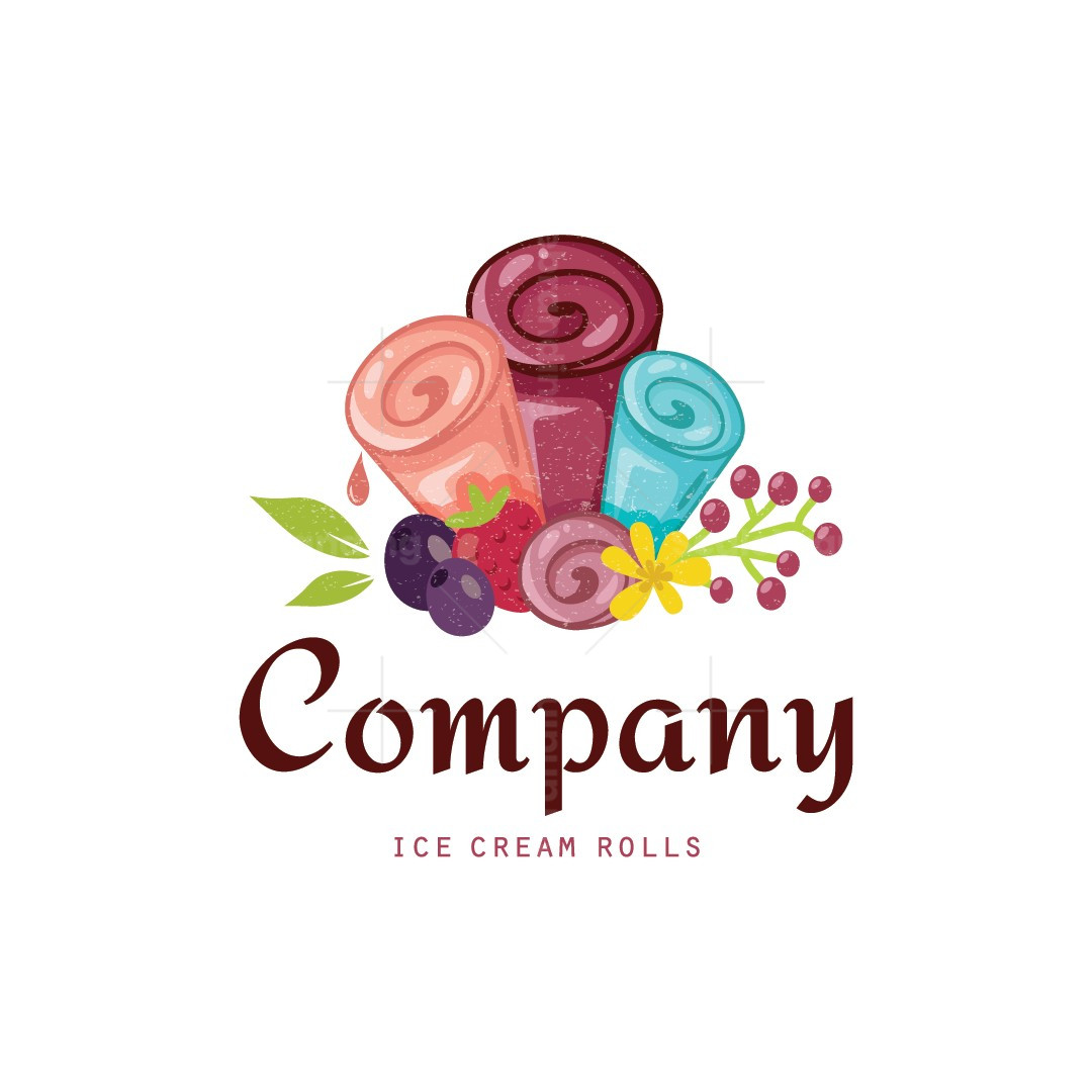 Cool Roses Ice Cream Rolls Logo | Scalebranding