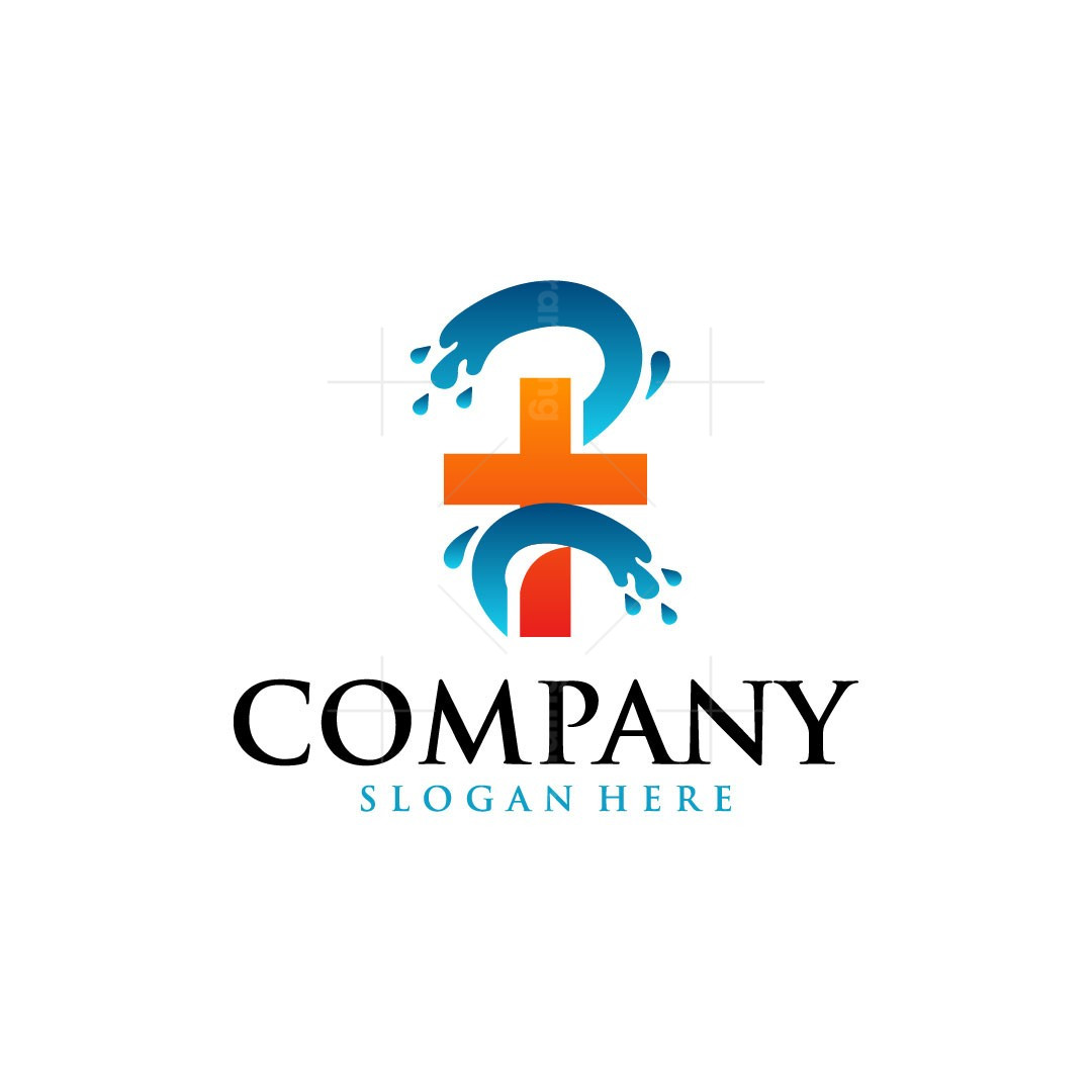 Cross Church Water Splash Logo | Scalebranding
