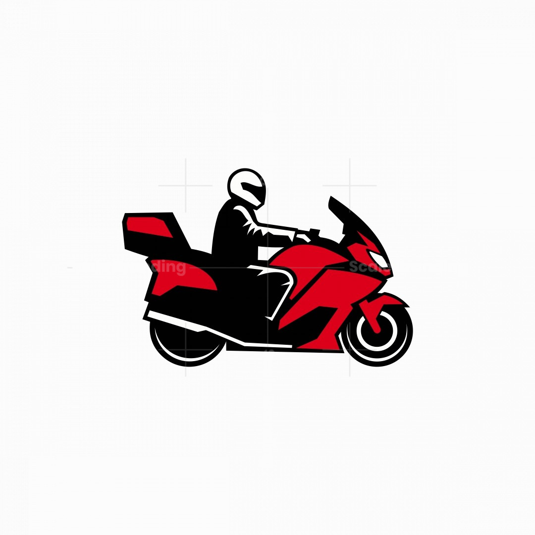 Cruiser Motorcycle with a Rider Icon Logo | Scalebranding