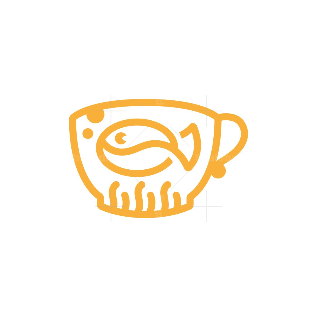 Cup Coffee And Fish Logo | Scalebranding