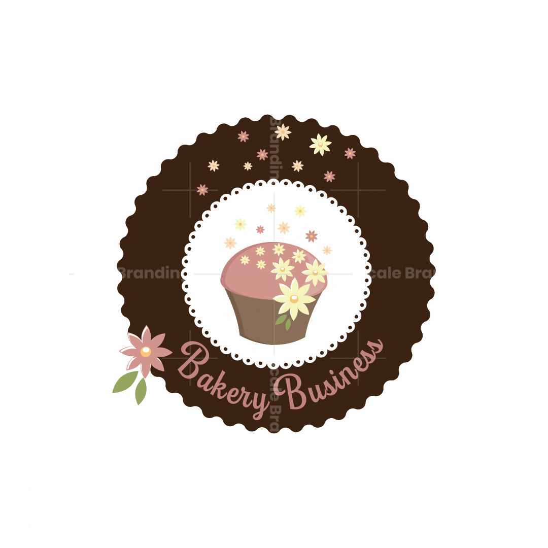 Cupcake Spring Flowers Bakery Symbol Logo | Scalebranding