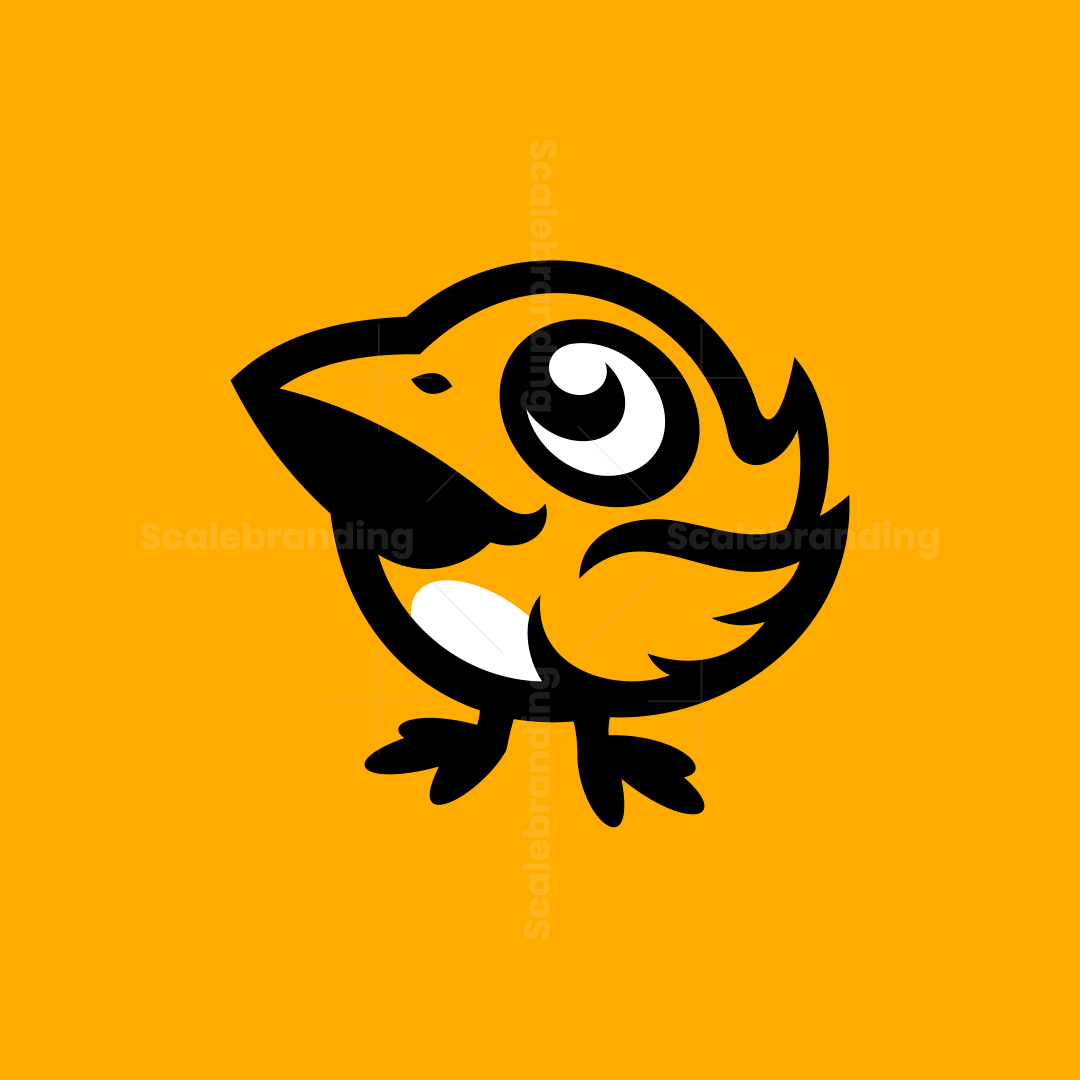 Yellow Bird Curious Cartoon Mascot Character logo | Scalebranding