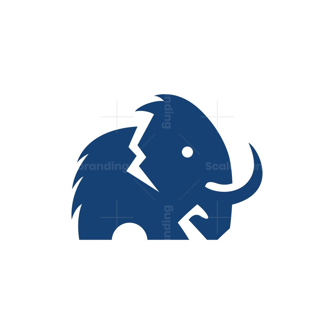 Cute Blue Mammoth Logo | Scalebranding