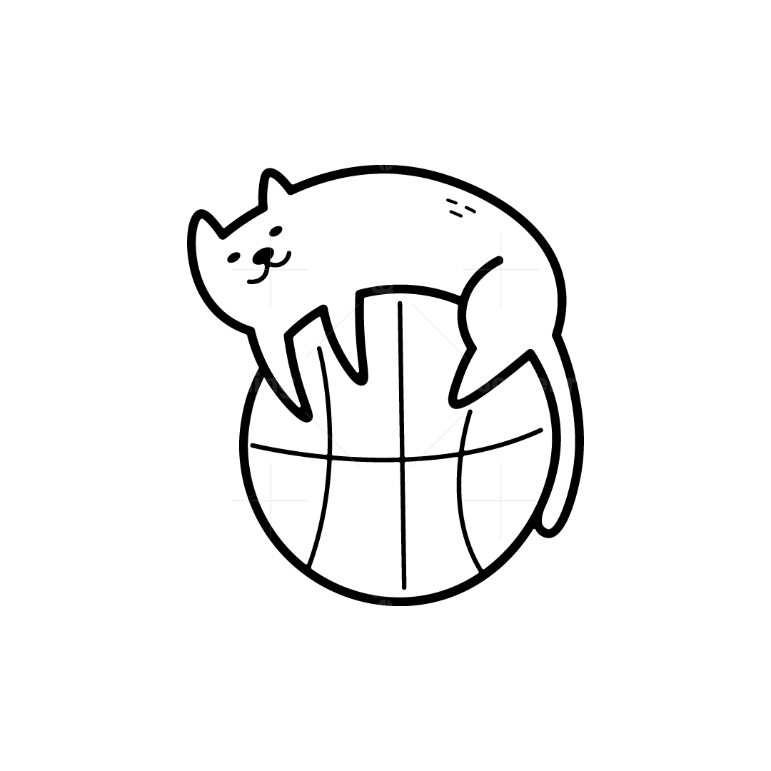 Cute Cat Basketball Ball Logo | Scalebranding