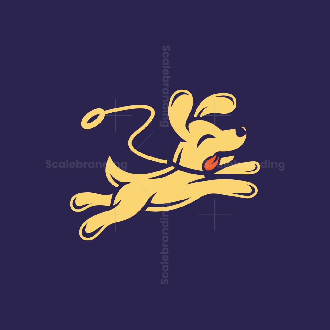 cute dog jumping Logo | Scalebranding