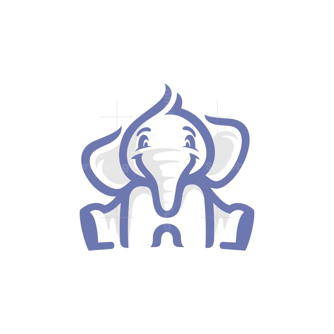 Cute Elephant With Letter H Logo | Scalebranding