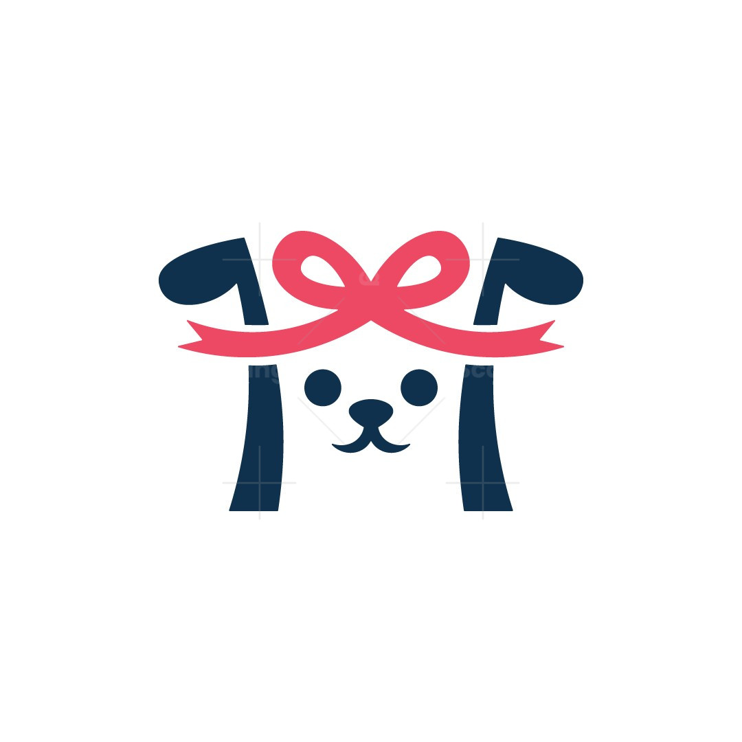 Cute Gift Ribbon Dog Logo | Scalebranding