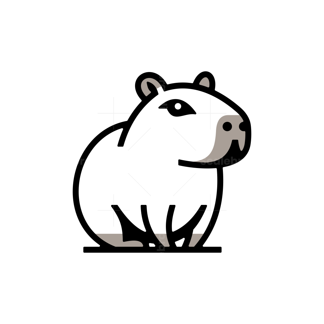Cute Sitting Capybara Logo Design | Scalebranding