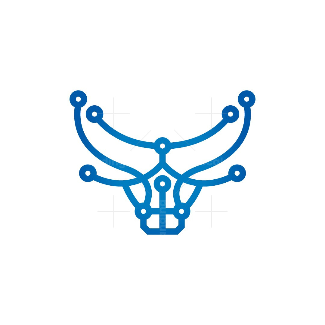 Cyber Bull Logo Technology Bull Logo | Scalebranding
