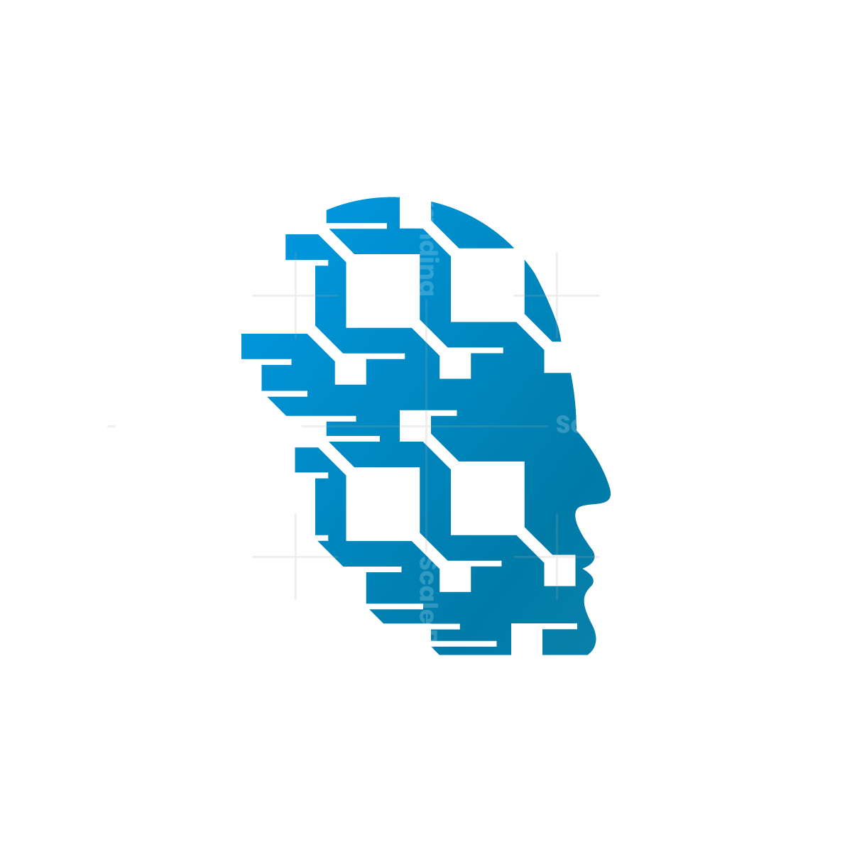 Cyber Technology Human Head Logo | Scalebranding