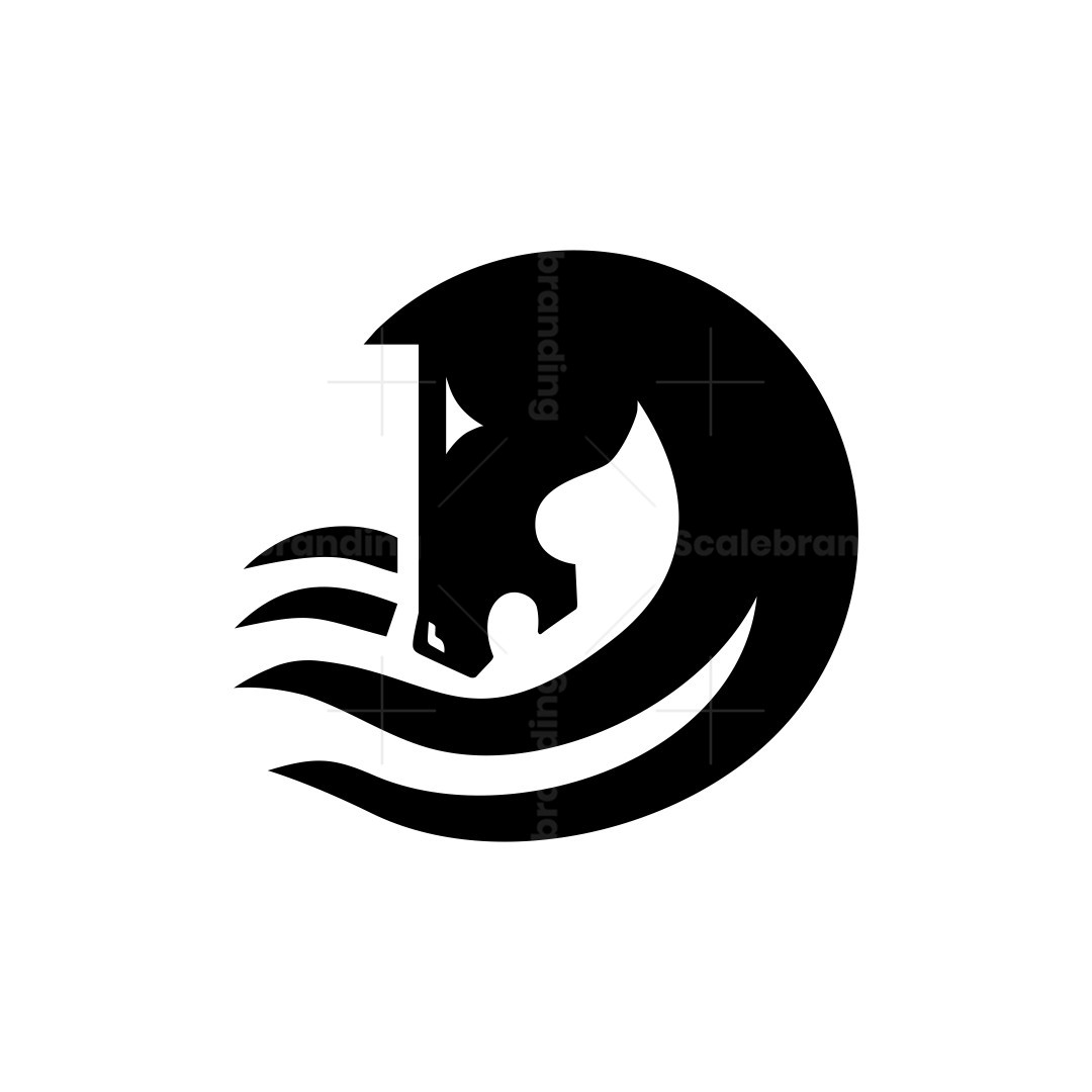 D Letter Dynamic Horse Head Logo | Scalebranding