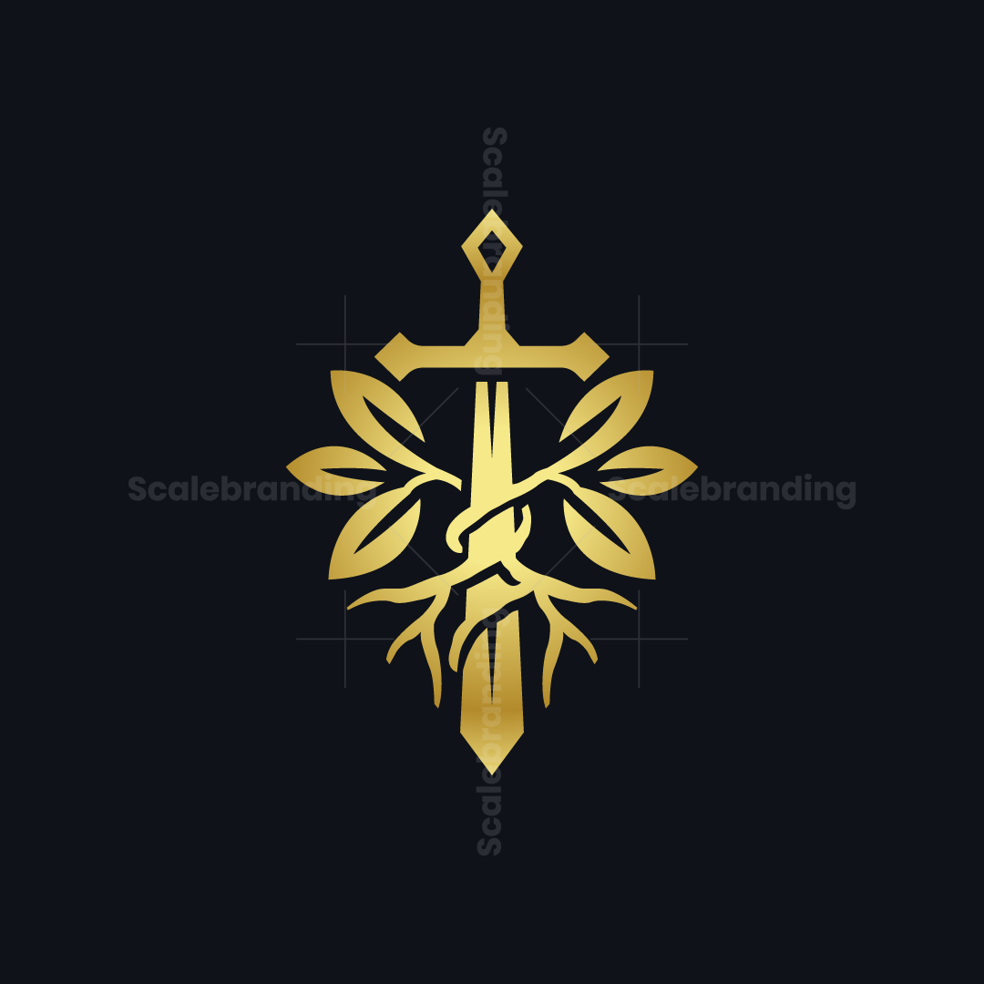 Golden Sword of Roots and Growth logo | Scalebranding