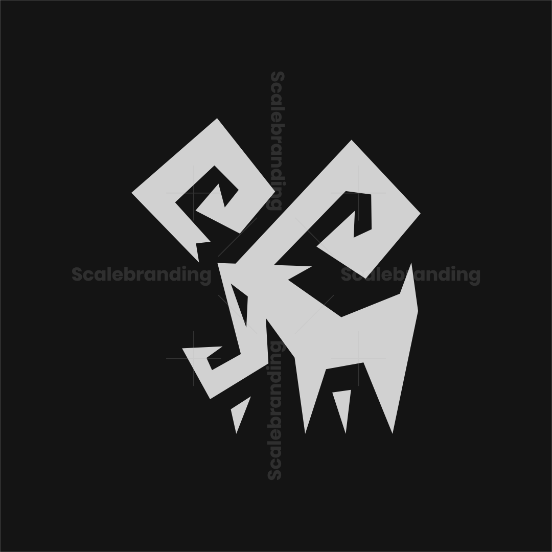 Longhorn Geometric Mountain Goat Logo | Scalebranding
