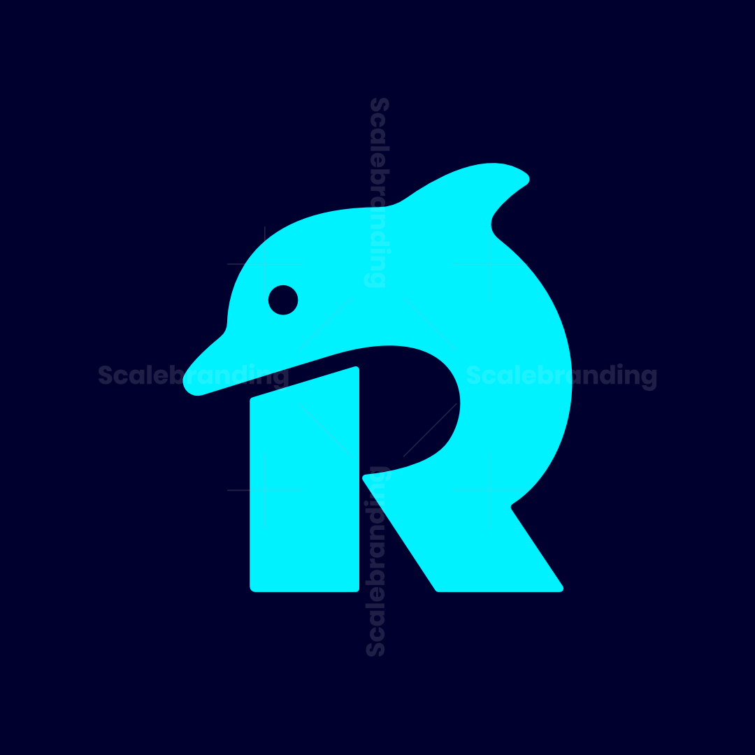 Modern Letter R dolphin logo | Scalebranding