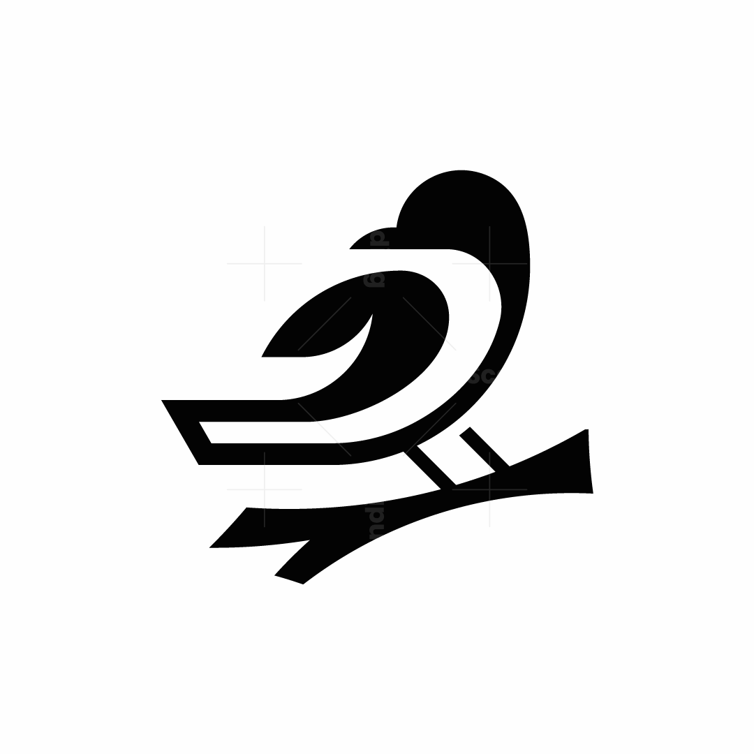 Simple Black Bird Mark Logo | Scalebranding