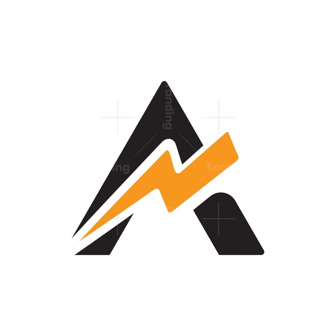 Letter A Lightning Logo | Scalebranding