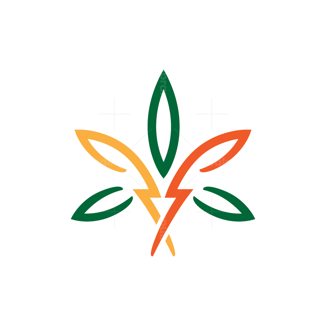 Lightning Cannabis Leaf Logo Thunder Cannabis Logo | Scalebranding