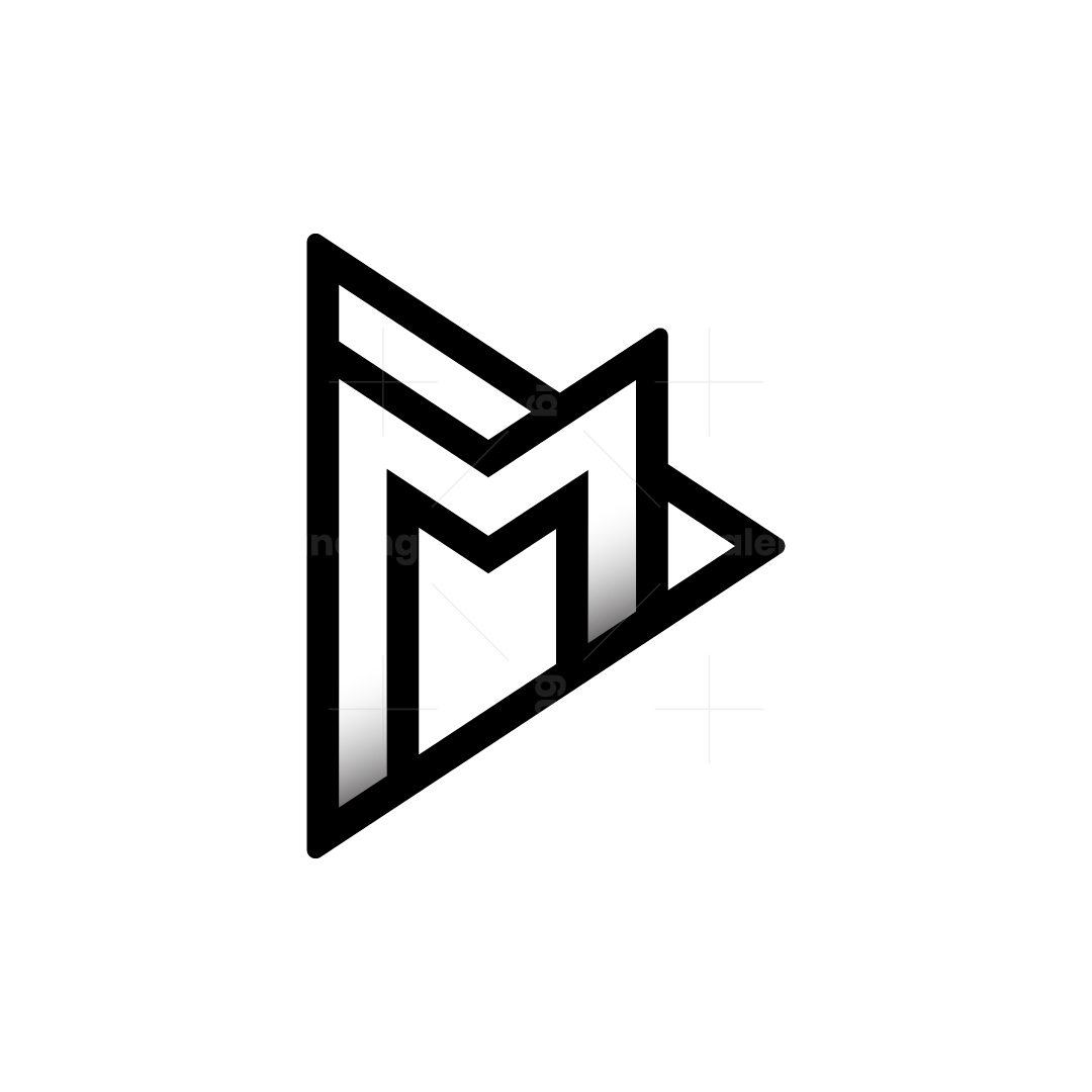Modern Letter M With Play Button Logo | Scalebranding