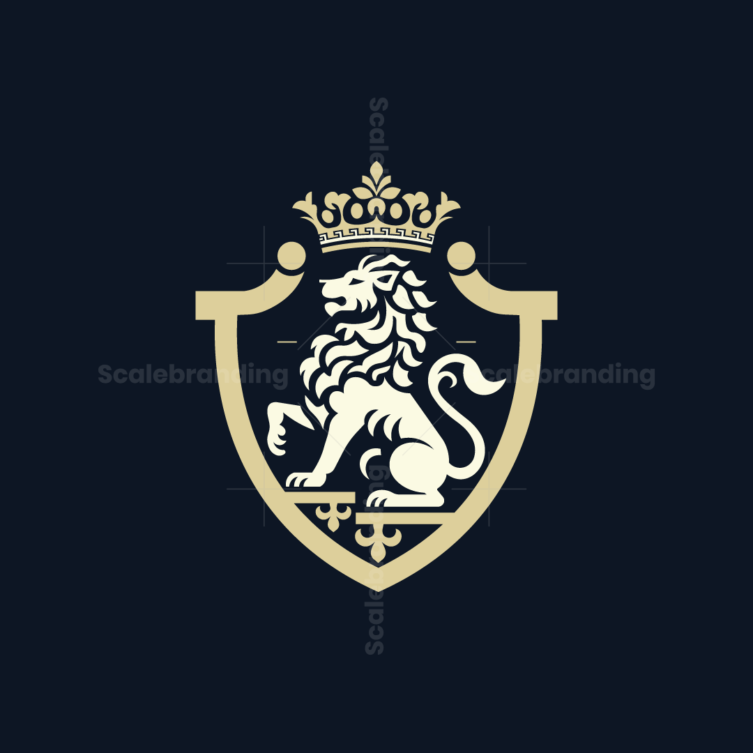 Heraldry Lion shield or protection Logo | Scalebranding