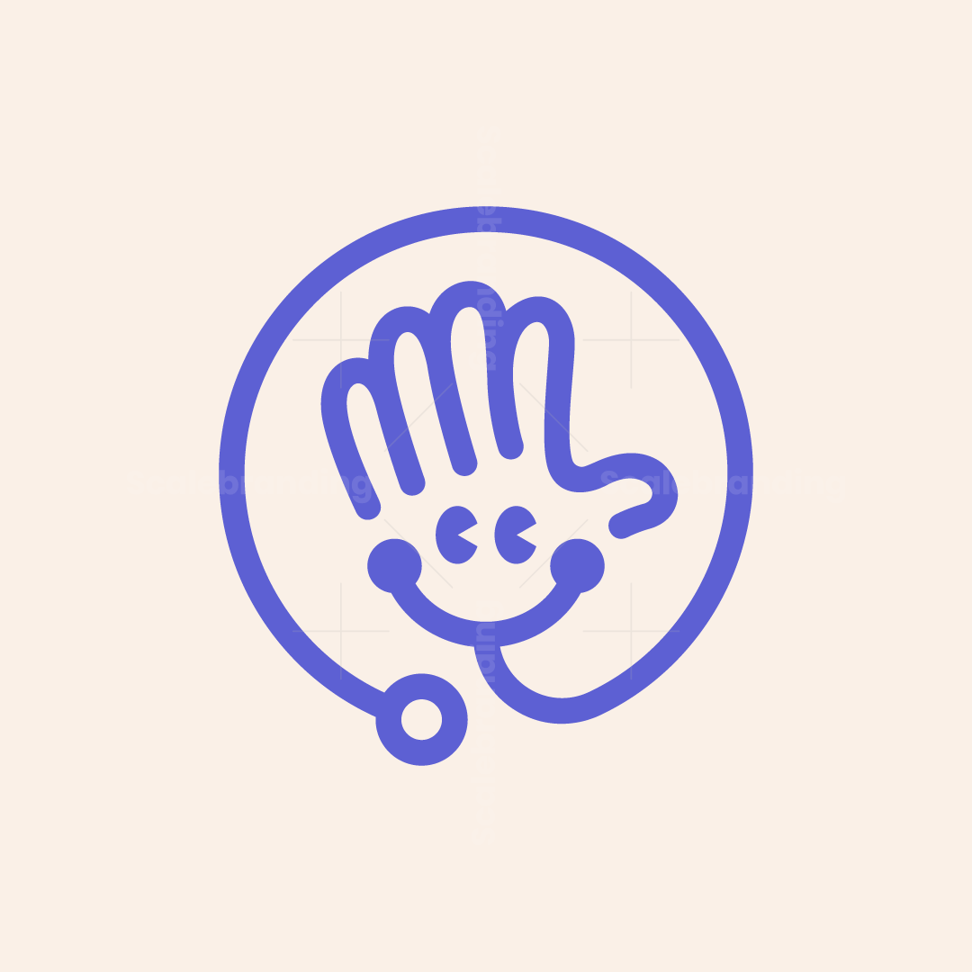 Playful Stethoscope Waving Hand Logo | Scalebranding