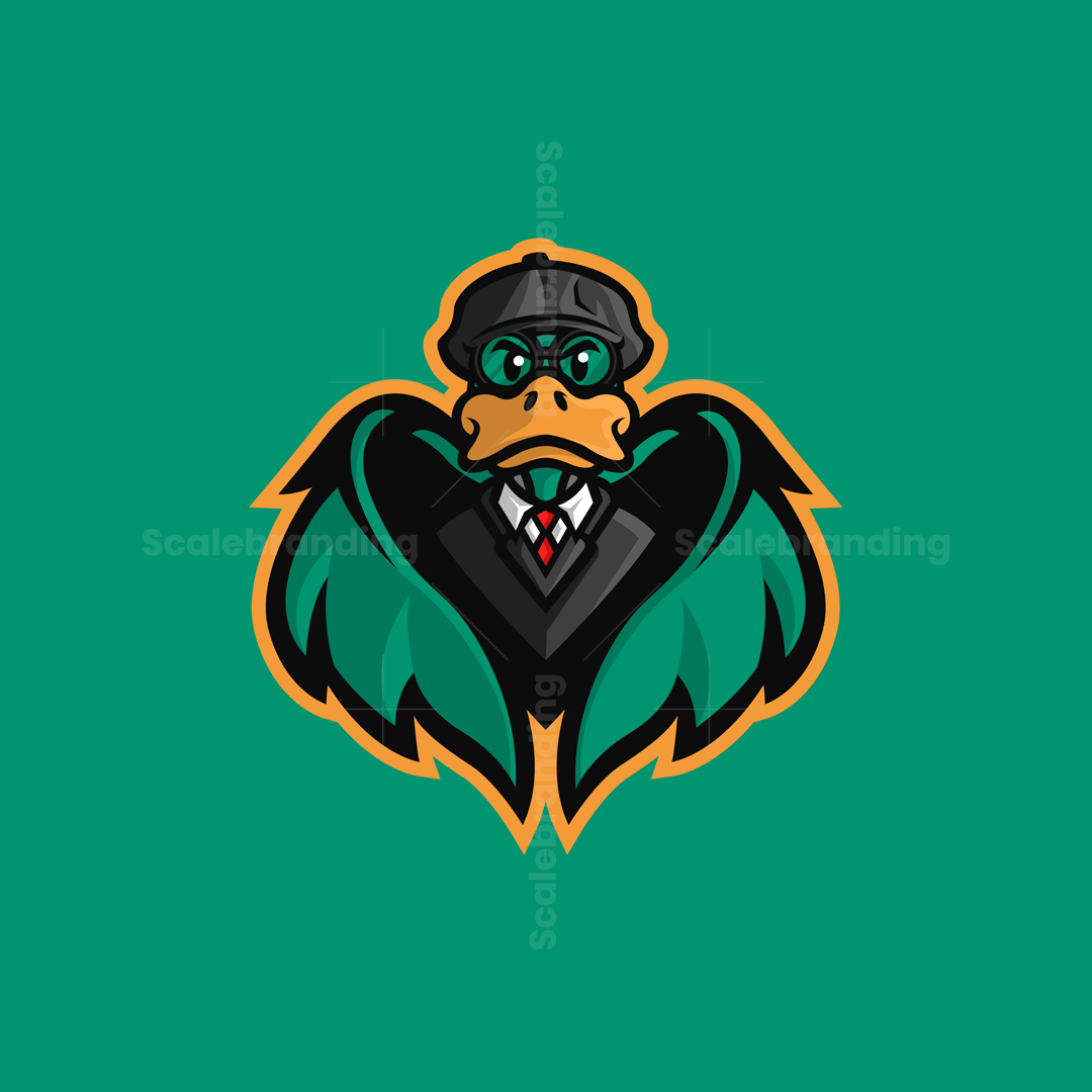 Dapper Duck Mascot Logo with Suit and Cap | Scalebranding