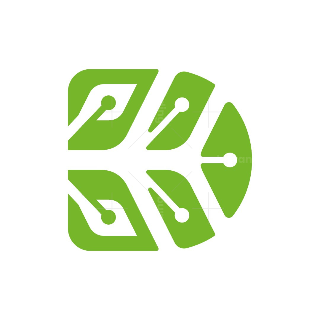 Data Leaves D Letter Logo | Scalebranding