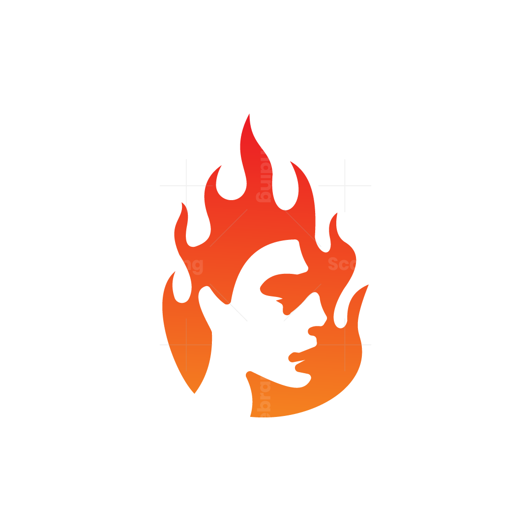 Face Man Burning Fire Logo | Scalebranding