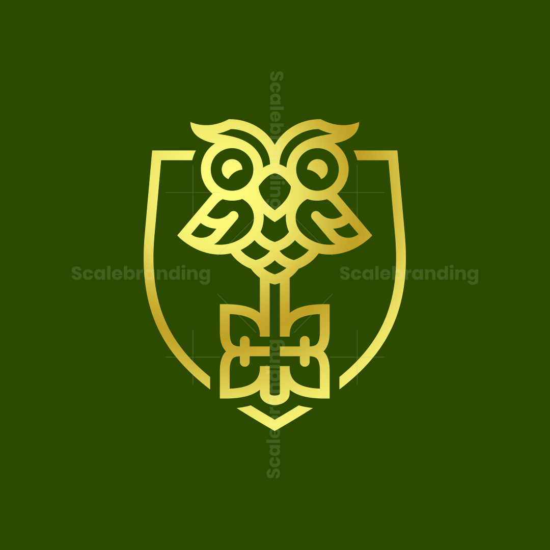Golden owl properties heraldry logo | Scalebranding