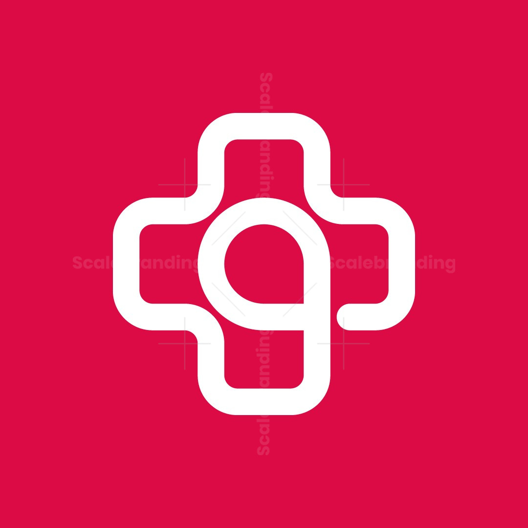 Letter P Q B D Medical Cross Logo | Scalebranding