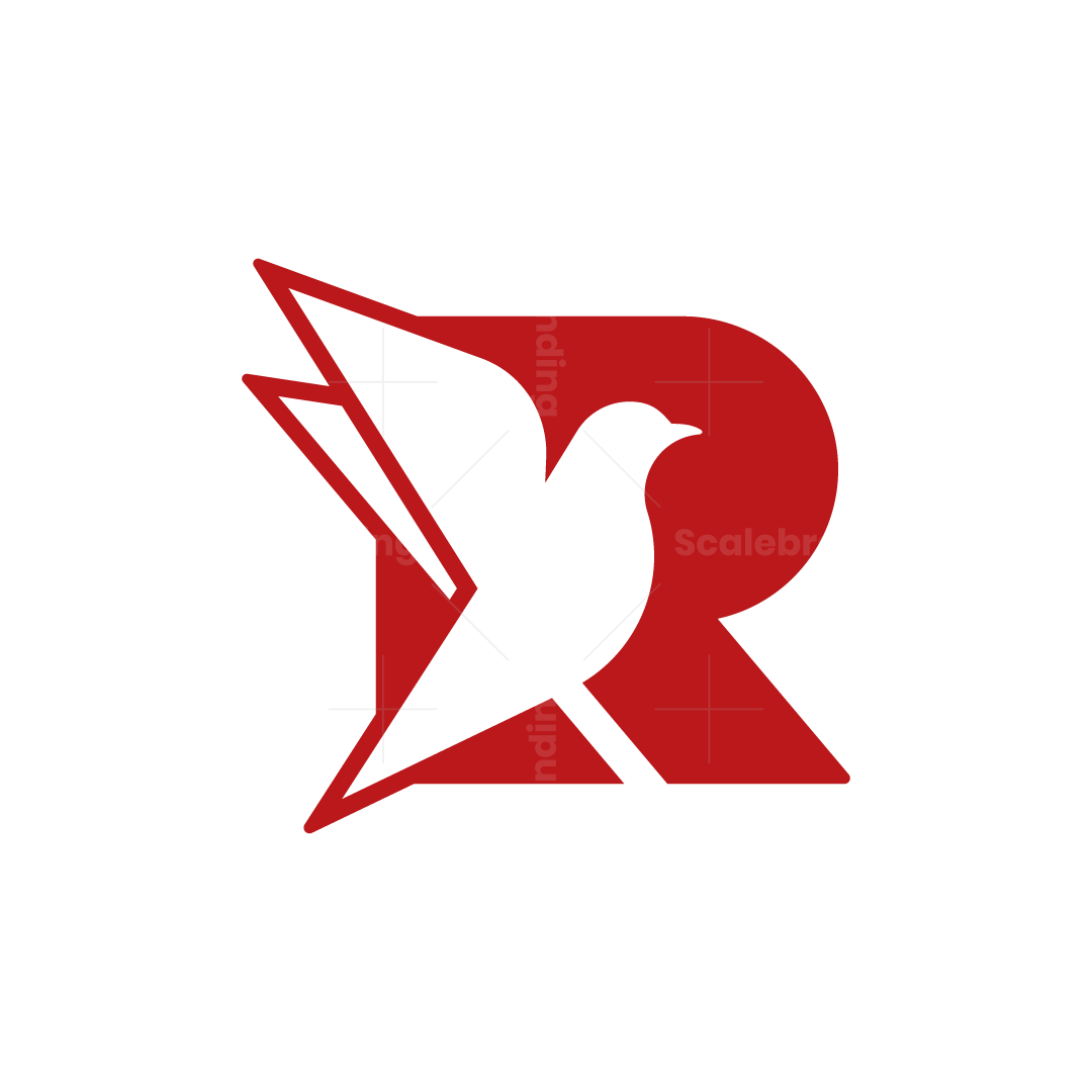 Modern Letter R Flying Bird Logo | Scalebranding