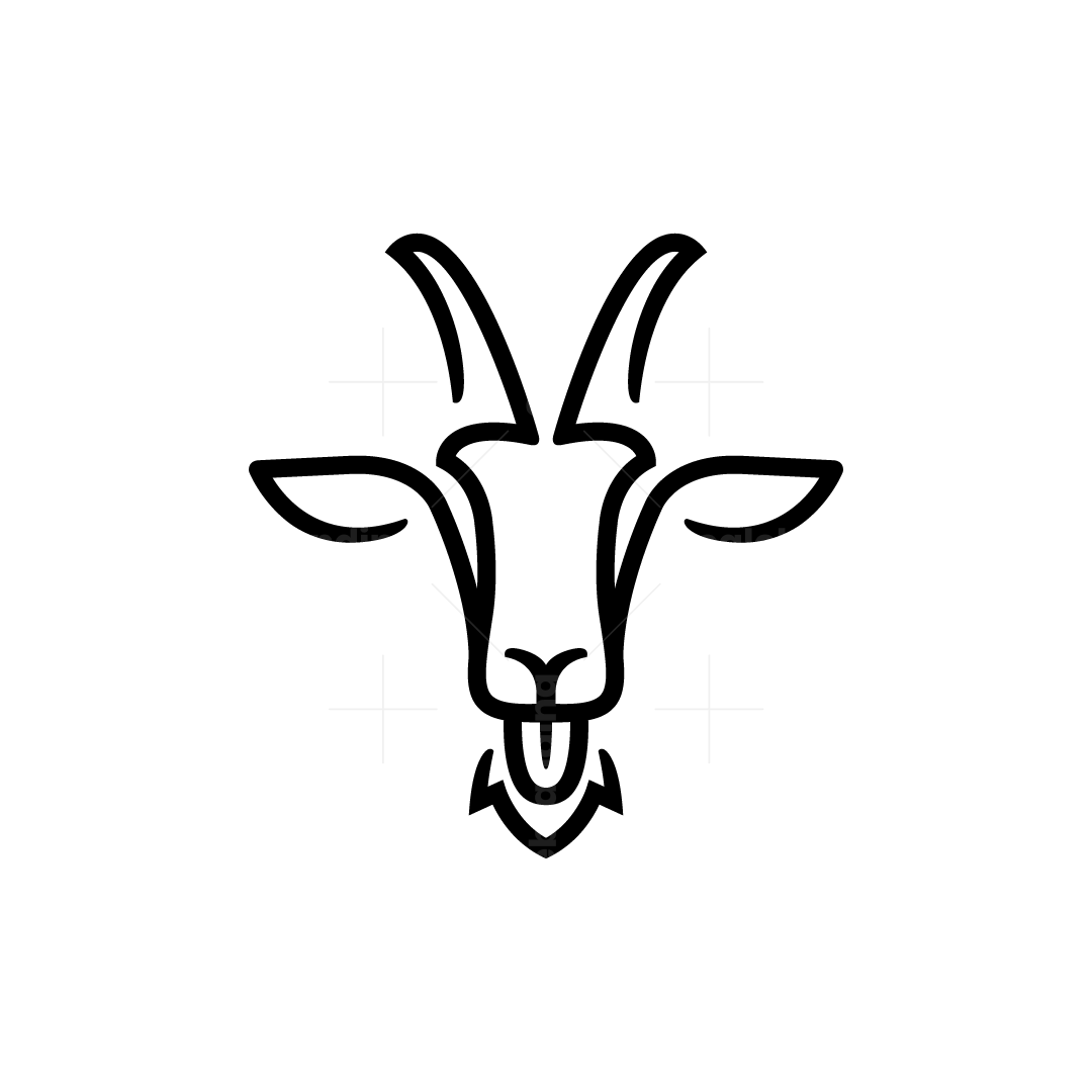 Cute Goat Head Logo Mocking Black Goat Logo | Scalebranding