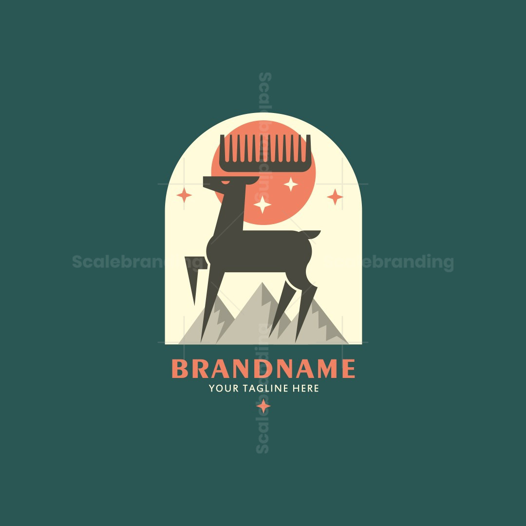 Elegant and charming Deer Comb Logo | Scalebranding