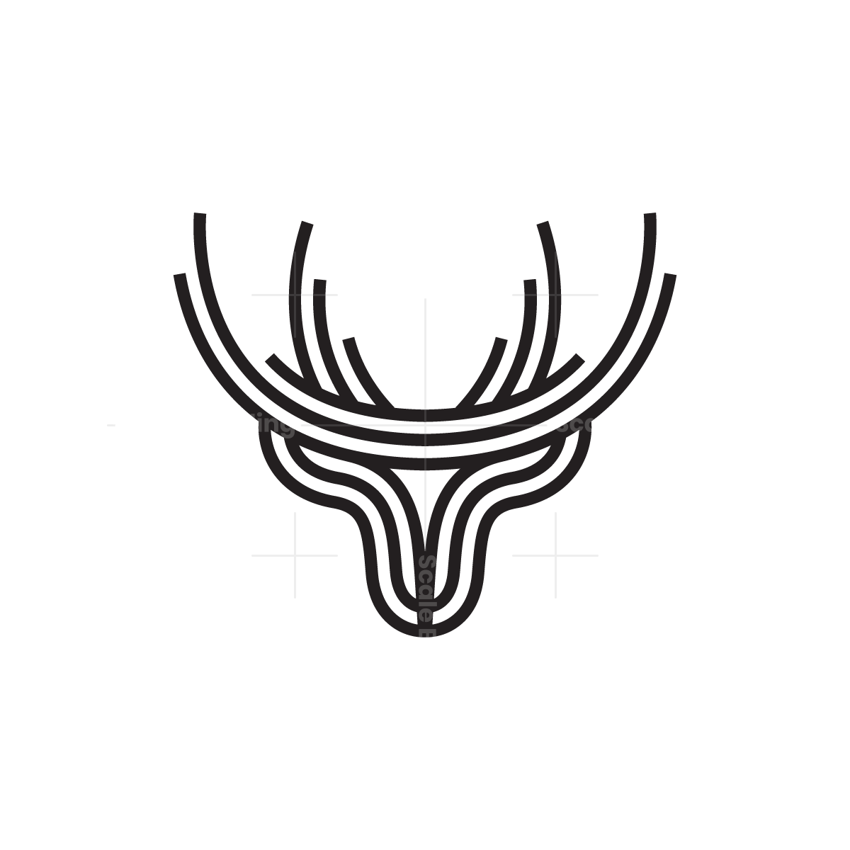 Deer Head Logo Abstract Antlers Black Deer Logo | Scalebranding