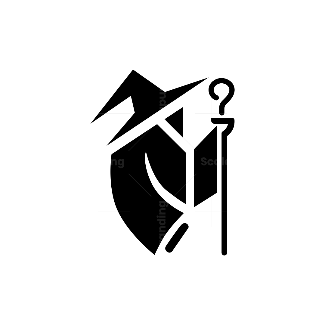 Modern Old Wizard Staff Logo | Scalebranding