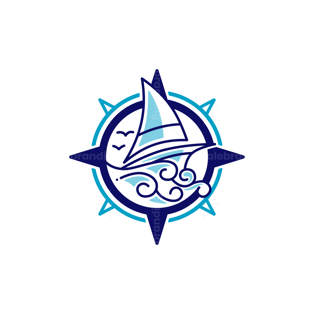 Compass Ship Ocean Sailboat logo | Scalebranding