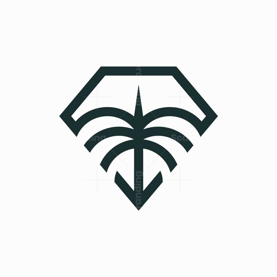 Diamond Palm Tree Mark Logo | Scalebranding