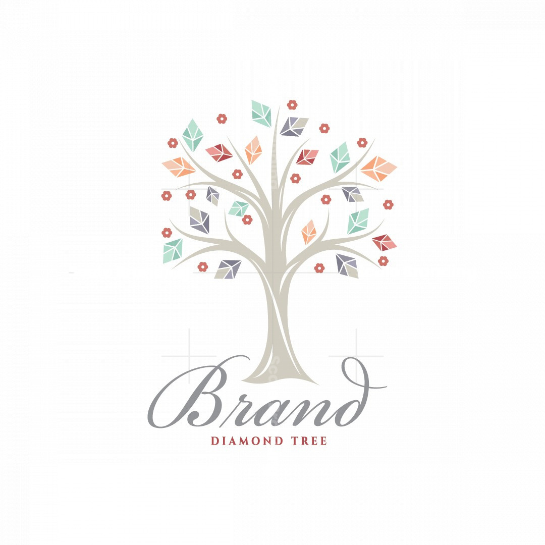 Diamond Tree Jewelry Symbol Logo | Scalebranding