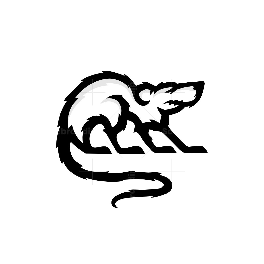 Black Rat Logo Rat Logo | Premade Rat Logo For Sale Lobotz LTD