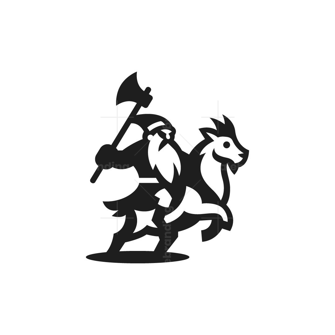 Dwarf Goat with Axe Logo | Scalebranding