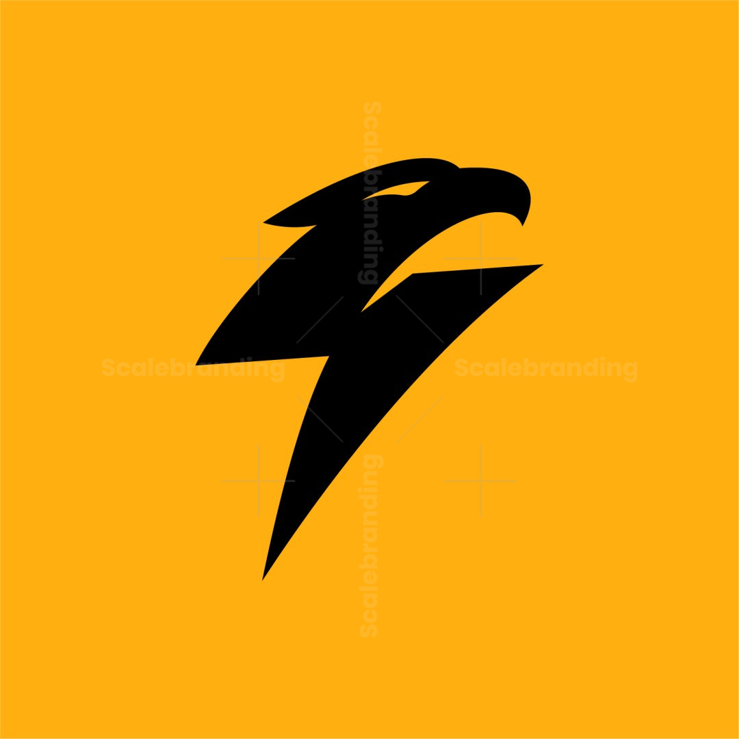 Simple Dynamic Lightning Eagle Logo | Scalebranding