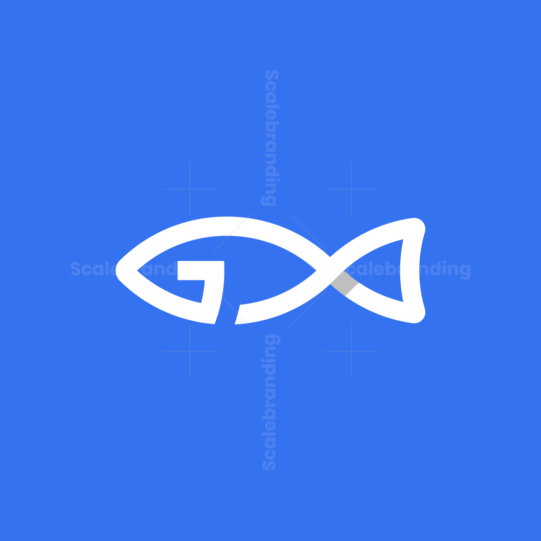 Letter G Fish Monoline Logo | Scalebranding