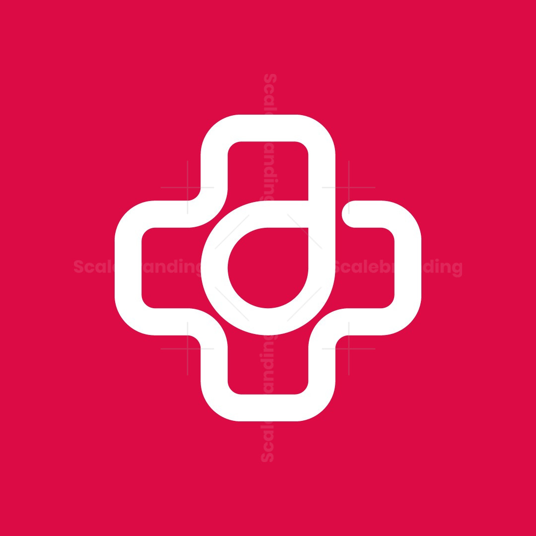 Letter P Q B D Medical Cross Logo | Scalebranding