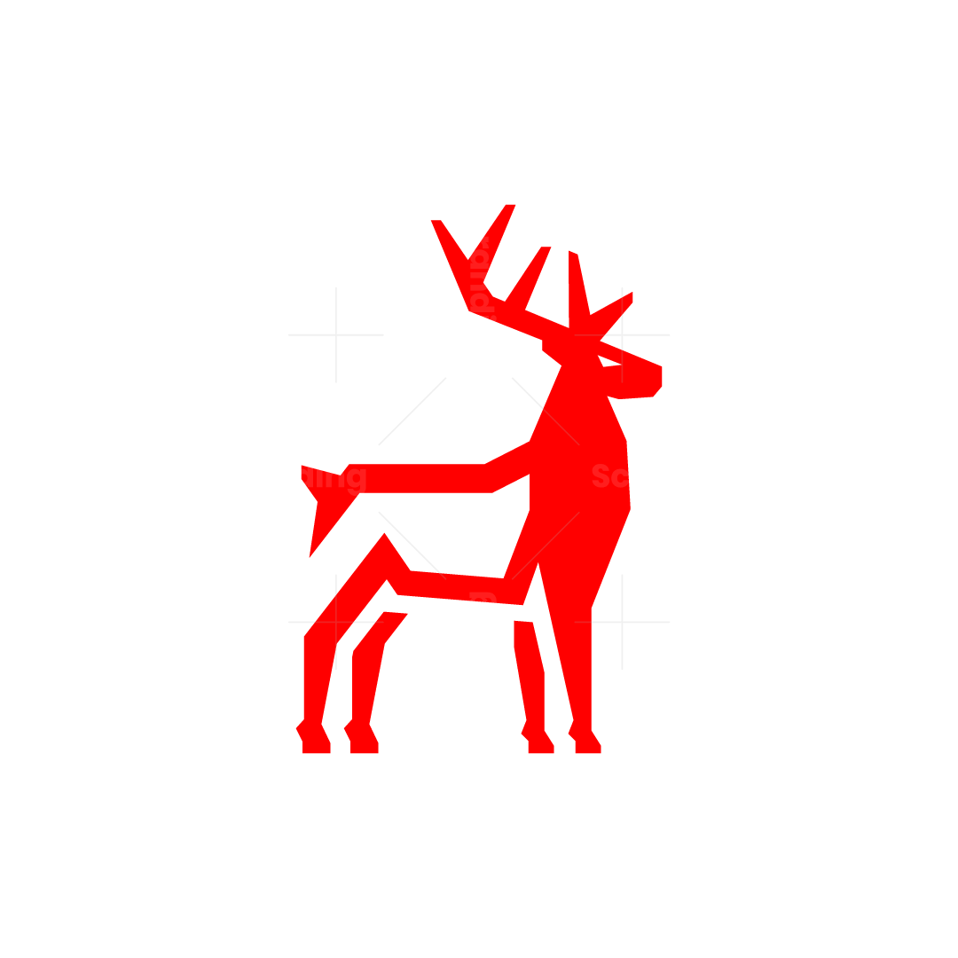 Standing Buck Logo Design Black Athletic Deer Logo | Scalebranding