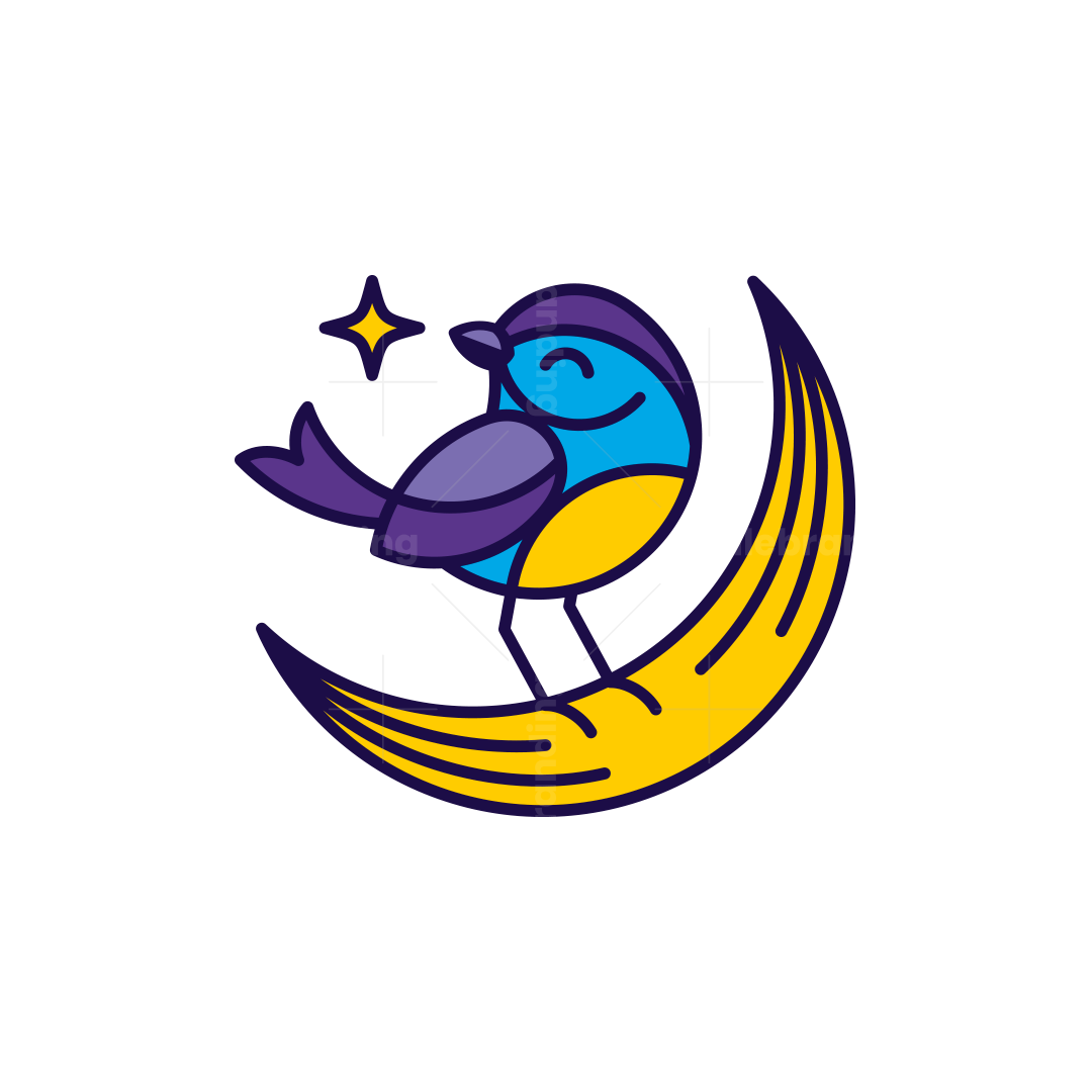 Unique and magical Moon Bird logo | Scalebranding