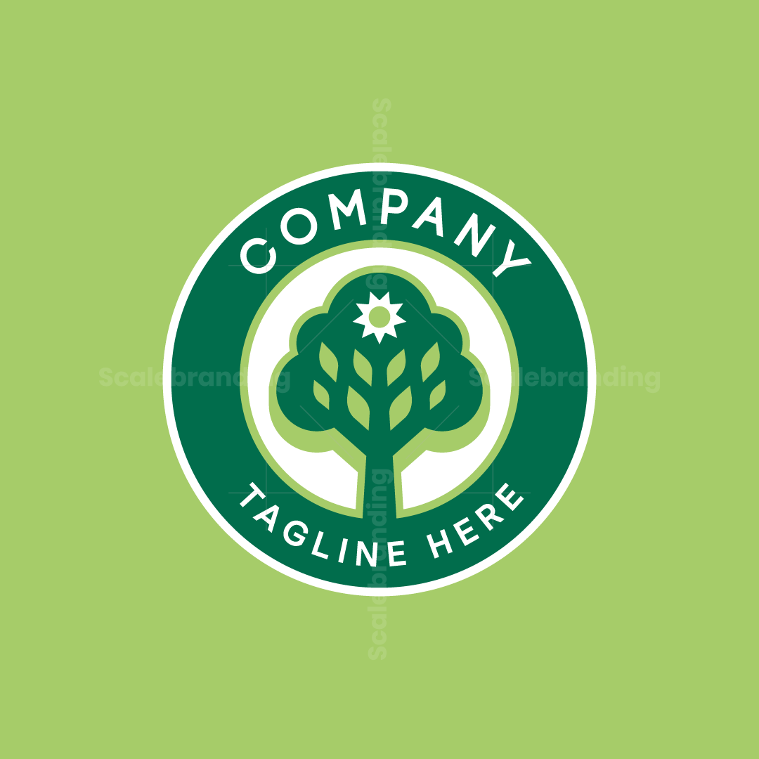 Agricultural Farm Tree Sun Logo | Scalebranding