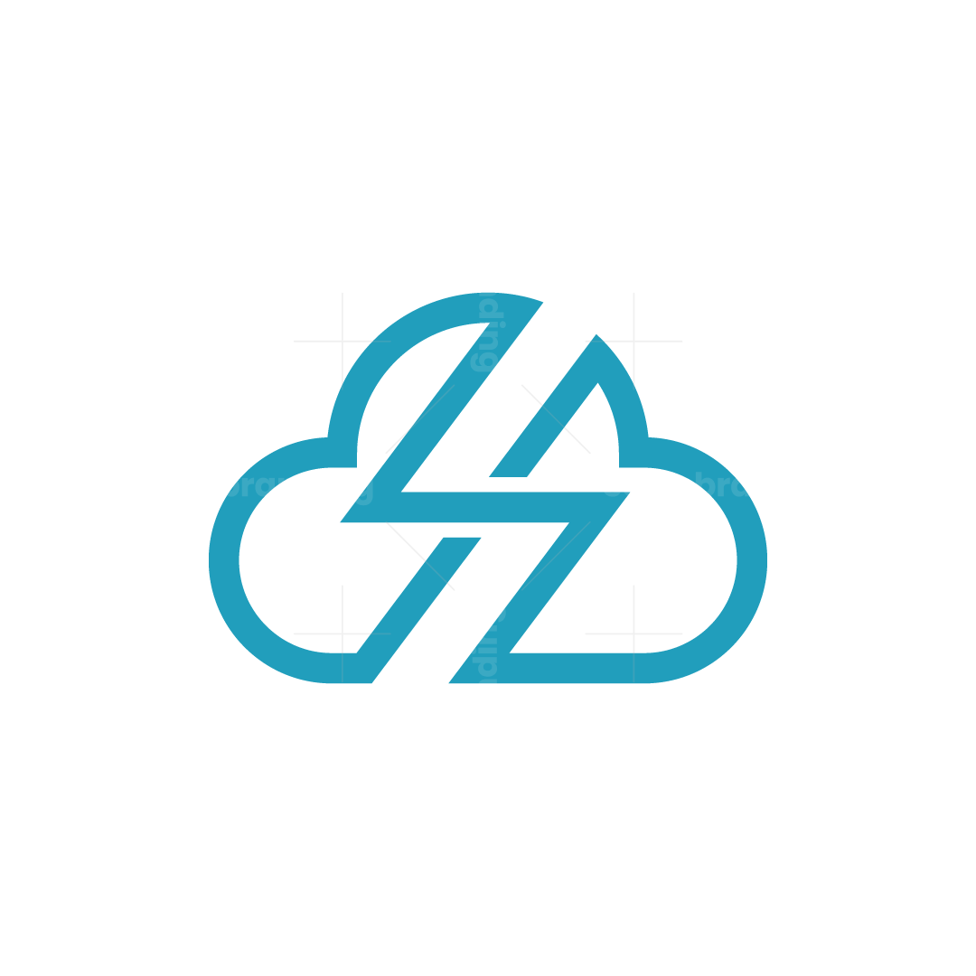 Minimalist Cloud With Bolt Logo | Scalebranding