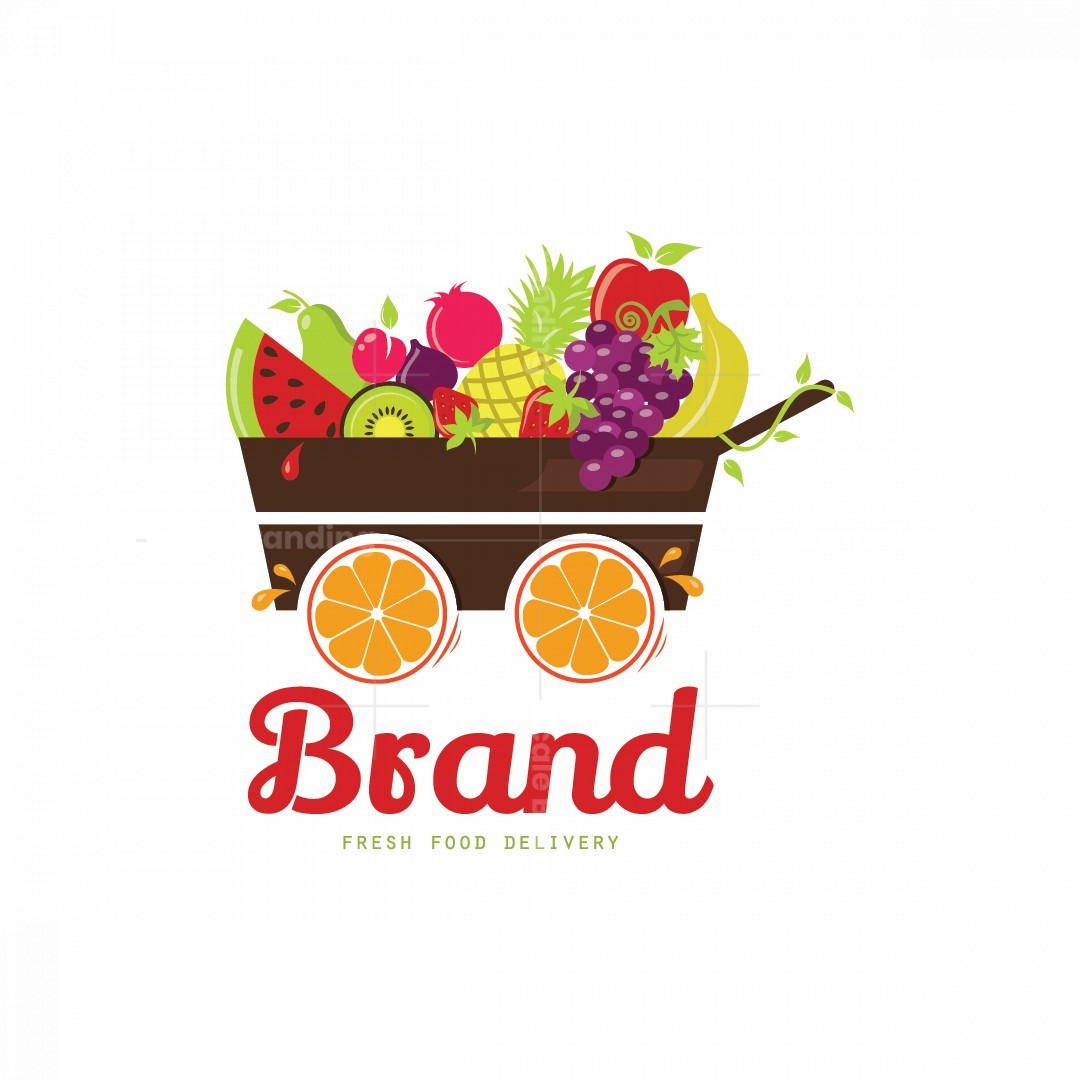 Fruit Wagon Home Delivery Service Symbol Logo | Scalebranding