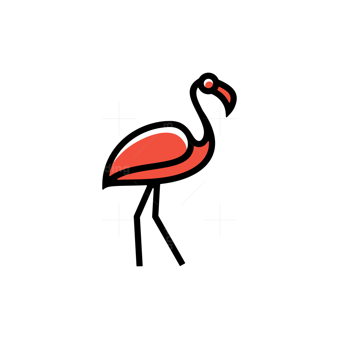 Minimalist Flamingo Bird Logo Design | Scalebranding