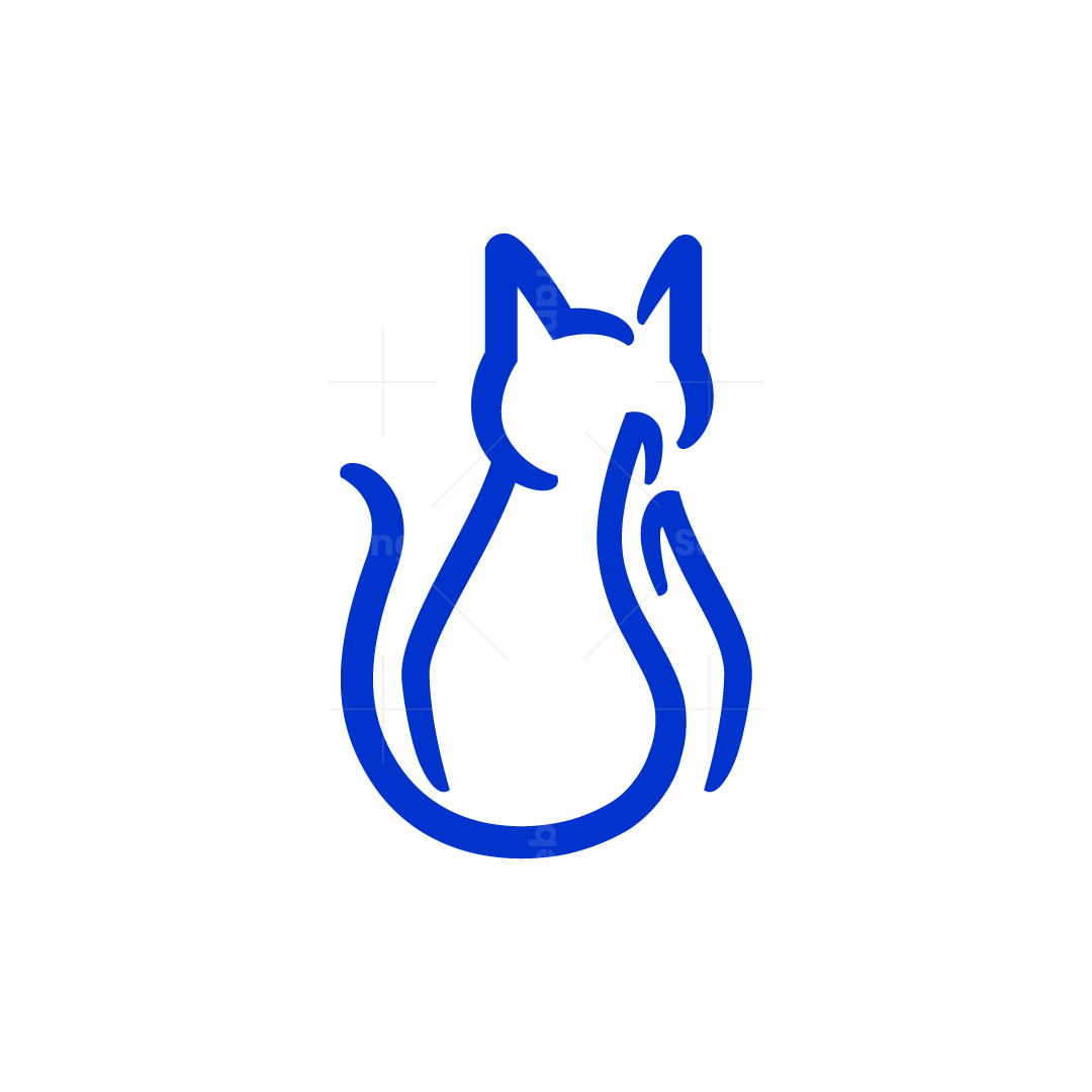 Hand Blue Cat Logo Helping Cat Logo | Scalebranding